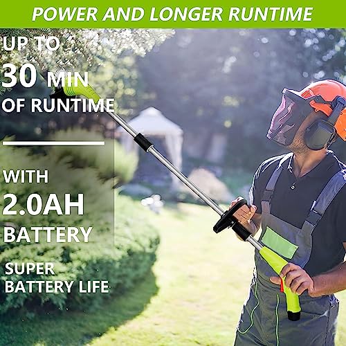 Cordless Lawn Trimmer Weed Wacker + 3PCS Metal Cutter Blades Replacement for 12V Cordless Grass Trimmer