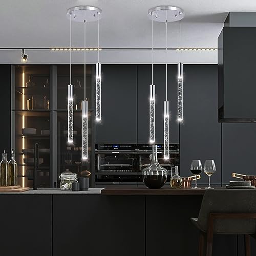 Modern Mini Pendant Lights Dining Room Chandelier 3 Lights Set Pendant Lighting for Kitchen Island Light Fixture Small Chandelier Pendants Bedroom Light Chrome