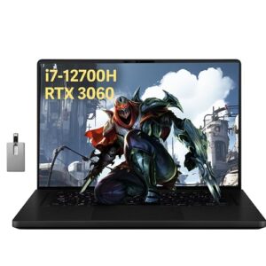 asus rog zephyrus gaming laptop, 16/'' fhd+ 165hz display, intel core i7-12700h, 40gb ddr5 ram, 1tb pcie ssd, rgb backlit keyboard, nvidia geforce rtx 3060, win 11 pro, wifi 6, black, 32gb usb card