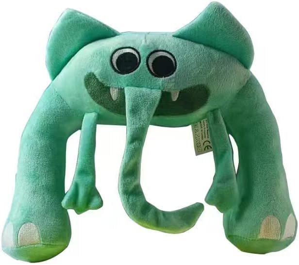 Wsngic Garten of Banban 3 Plush 10.5" The Green Elephant Monster Horror Stuffed Figure Toys Stuffed Animal Lennys Plush Doll Halloween Christmas Birthday Gift for Kids and Fan