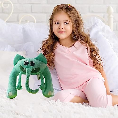 Wsngic Garten of Banban 3 Plush 10.5" The Green Elephant Monster Horror Stuffed Figure Toys Stuffed Animal Lennys Plush Doll Halloween Christmas Birthday Gift for Kids and Fan