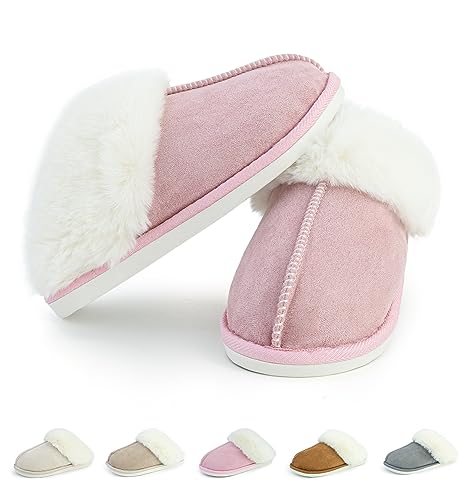 Plush House Slippers for Women Men, Fluffy Soft Warm Home Slippers, Winter House Shoes Indoor and Outdoor, Cloud slippers slides for Women Men