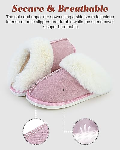 Plush House Slippers for Women Men, Fluffy Soft Warm Home Slippers, Winter House Shoes Indoor and Outdoor, Cloud slippers slides for Women Men