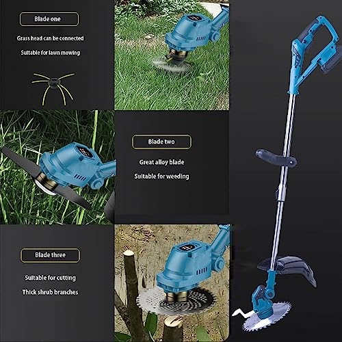 Stringless Weed Trimmer,Electric Weed Lawn Edger Eater Cordless Grass String Trimmer Cutter Tool & 2 24v Battery, Lawn Mower Stringless Trimmer Edger Lawn Tool，Lightweight Portable for Yards