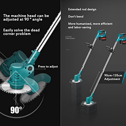 Stringless Weed Trimmer,Electric Weed Lawn Edger Eater Cordless Grass String Trimmer Cutter Tool & 2 24v Battery, Lawn Mower Stringless Trimmer Edger Lawn Tool，Lightweight Portable for Yards