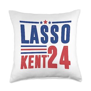 lasso kent' funny usa flag 2024 election meme tee lasso kent' funny 4th of july usa flag sports election throw pillow, 18x18, multicolor