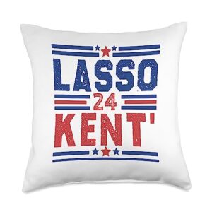 lasso kent' 24 funny usa flag 2024 election shirt lasso kent' 24 funny 4th of july usa flag meme 2024 election throw pillow, 18x18, multicolor