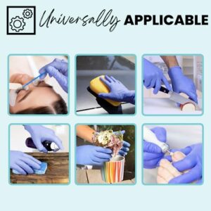 Eco Gloves Cleaning Gloves 100 Pieces Powder Free Rubber Gloves for Multiple Uses Like Cooking Kitchen Food Service Cleaning Supplies - Blue - Small