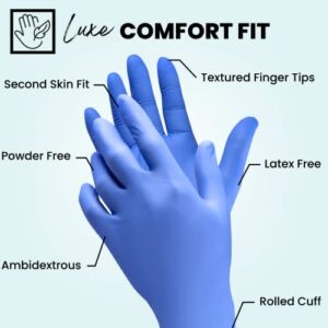 Eco Gloves Cleaning Gloves 100 Pieces Powder Free Rubber Gloves for Multiple Uses Like Cooking Kitchen Food Service Cleaning Supplies - Blue - Small