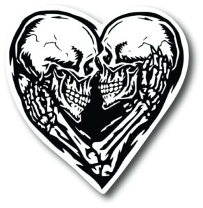 skull love refrigerator magnet | uv printed 4-inch kitchen decor accessory featuring stunning design | csm258