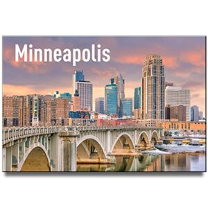 minneapolis fridge magnet minnesota travel souvenir third avenue bridge