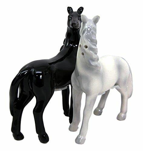 "Home Décor Accents" Romantic White Horses Ceramic Salt Pepper Shakers Set Figurine - Home Accents 33-kl1-8933