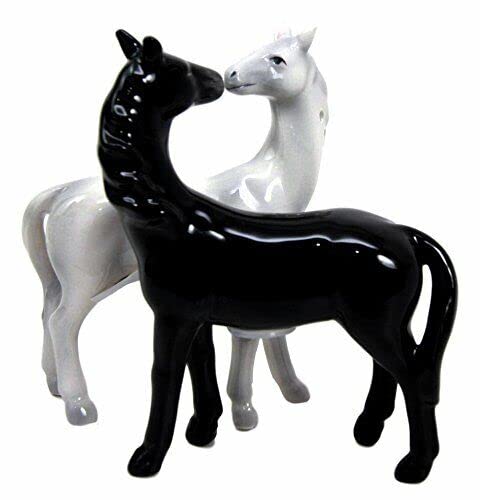 "Home Décor Accents" Romantic White Horses Ceramic Salt Pepper Shakers Set Figurine - Home Accents 33-kl1-8933