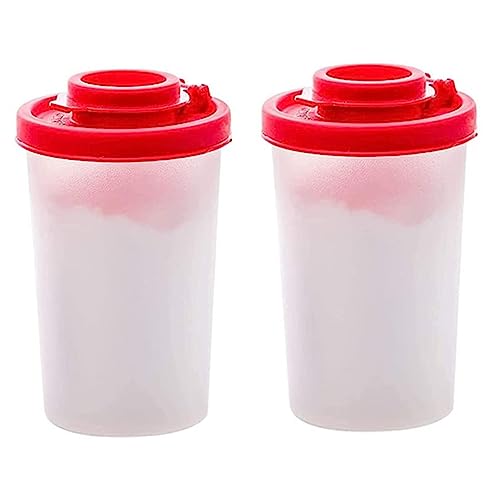 FUOYLOO Container 2pcs Shaker Plastic Containers Clear Container Clear Plastic Container Plastic Container Organizer Sugar Container Outdoor Seasoning Jars Containers Metal