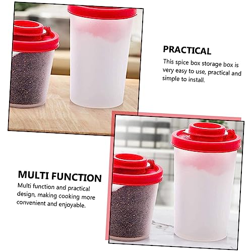 FUOYLOO Container 2pcs Shaker Plastic Containers Clear Container Clear Plastic Container Plastic Container Organizer Sugar Container Outdoor Seasoning Jars Containers Metal