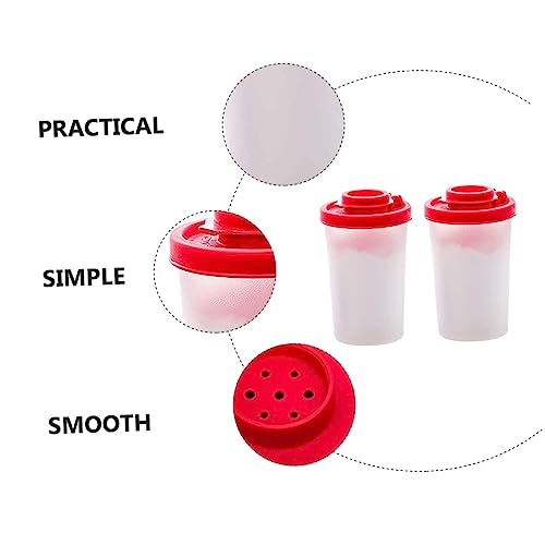 Container 2pcs Shaker Sugar Jars Plastic Bottle Empty Bottles Mini Containers Mini Plastic Containers Clear Container Mini Seasoning Cans Outdoor Seasoning Jars Cellars