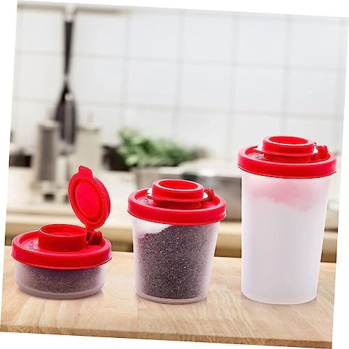 Container 2pcs Shaker Sugar Jars Plastic Bottle Empty Bottles Mini Containers Mini Plastic Containers Clear Container Mini Seasoning Cans Outdoor Seasoning Jars Cellars