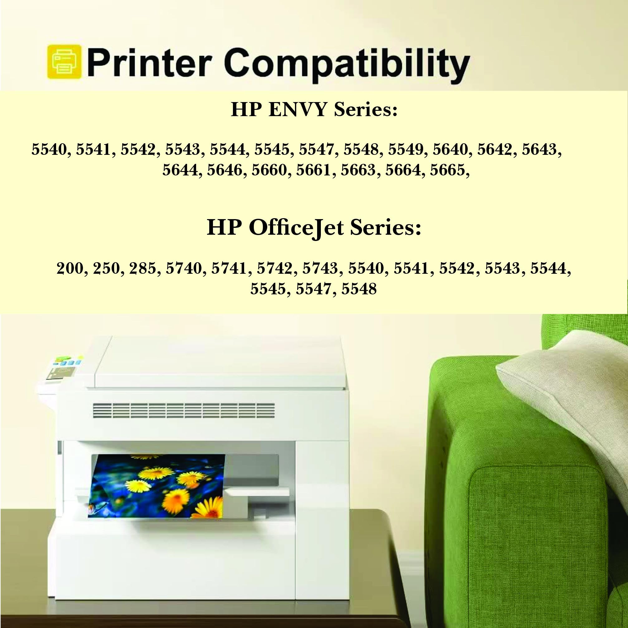 Smart Printink 62XL Ink Cartridge Replacement for HP 62 XL (Black & Tri-Color) High-Yield Ink- Compatible: with Envy 5540 5640 5660 7644 7645 OfficeJet 5740 8040 OfficeJet 200 250 Series Printer