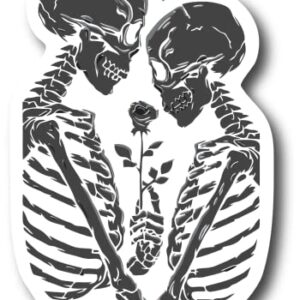 Skull Love Heart Refrigerator Magnet | UV Printed 4-Inch Kitchen Decor Accessory Featuring Stunning Design | Horror Dead Sugar Crossbones Halloween Scary Bones Goth CSM1565