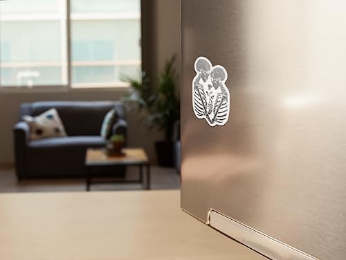 Skull Love Heart Refrigerator Magnet | UV Printed 4-Inch Kitchen Decor Accessory Featuring Stunning Design | Horror Dead Sugar Crossbones Halloween Scary Bones Goth CSM1565