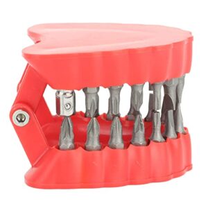 Denture Drill Bit Holder Denture Screwdriver Organizer 3D Sculpture Desk Decor 28 Holes Red (With Bits)