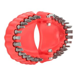 Denture Drill Bit Holder Denture Screwdriver Organizer 3D Sculpture Desk Decor 28 Holes Red (With Bits)