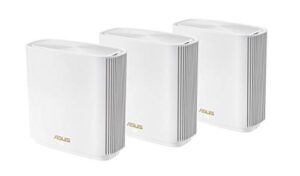 asus zenwifi ax6600 tri-band mesh wifi 6 system (xt8 3pk) - whole home coverage up to 8200 sq.ft & 8+ rooms, aimesh, included lifetime internet security, easy setup, 3 ssid, parental control, white