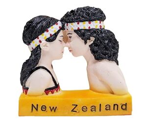 witnystore tiny maori couple of lovers māori indigenous polynesian people, new zealand australia oceania tourist attractions resin refrigerator magnet traveler souvenir gift memento 3d fridge magnets