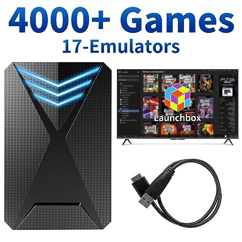 Retro Game Console, Emulator Console Built-in 4000+ Games, Plug and Play in Windows, Compatible with PS3/PS2/PSP, USB 3.0, 18 Emulators, Support Adding 70+ Emulator Games