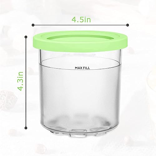 Creami Deluxe Pints, for Ninja Creami Pints and Lids,16 OZ Creami Pints Airtight,Reusable Compatible with NC299AMZ,NC300s Series Ice Cream Makers