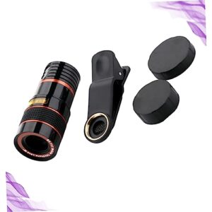 Mikikit Mobile Lens Telephoto Lens Monoscope Monocular Telescope Cellphone Lens Monocular Lens for Phone Cell Phone Telephone Black Phone Telescope Lens