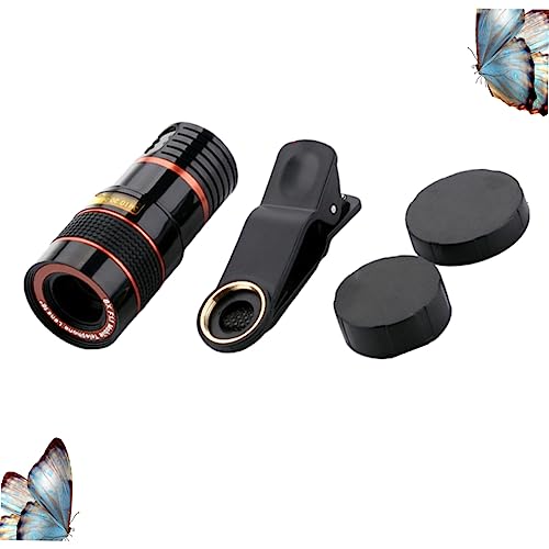 Mikikit Mobile Lens Telephoto Lens Monoscope Monocular Telescope Cellphone Lens Monocular Lens for Phone Cell Phone Telephone Black Phone Telescope Lens