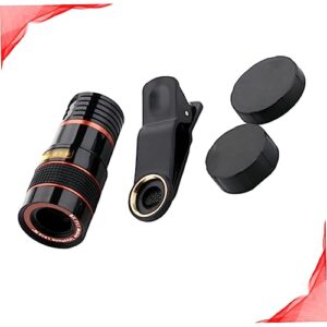 Mikikit Mobile Lens Telephoto Lens Monoscope Monocular Telescope Cellphone Lens Monocular Lens for Phone Cell Phone Telephone Black Phone Telescope Lens