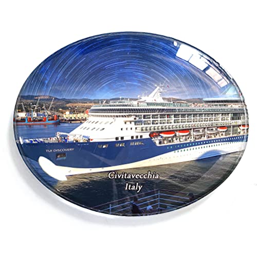 Civitavecchia Italy Magnet Fridge Refrigerator Freezer Magnet Sticker Souvenir Decorations Oval Crystal Magnet Kitchen Whiteboard