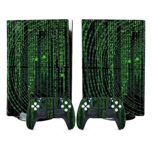 NowSkins Matrix Digital Rain PS5 Skin for Playstation 5, Premium 3M Vinyl Cover Skins Wraps Set for Playstation 5 Disc Edition and PS5 Controller (PS5 Disc Edition)