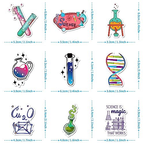 Science Stickers Pack for Kids Teens Students Teachers, 50 Pcs Natural Sciences Laboratory Stickers, Chemistry, High School Students Waterproof Vinyl Decals for Laptop Notebook Science classroom Decor