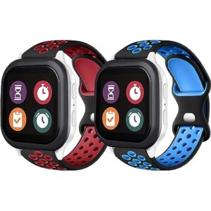 2 pack gizmo watch band replacement for kids, silicone sport 20mm soft breathable smartwatch band compatible with gizmo watch 3 2 1 gabb watch 2 1 for boys and girls