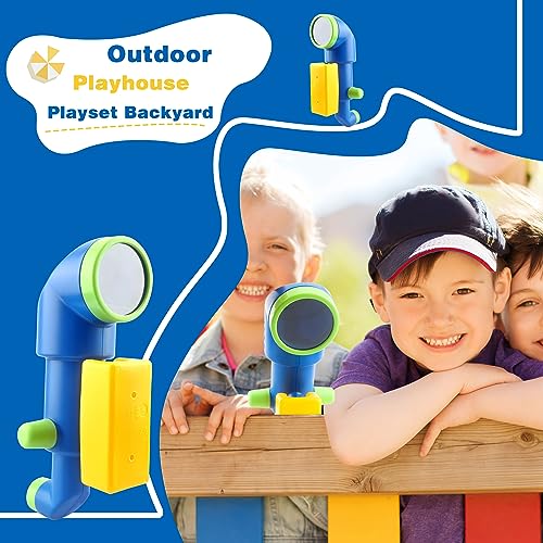 Restroma 2 Pack Playground Periscope Toys Playground Swing Set Accessories Playground Plastic Periscope Playset Equipment for Kids Outdoor Playhouse Backyard Treehouse (Green,Blue)