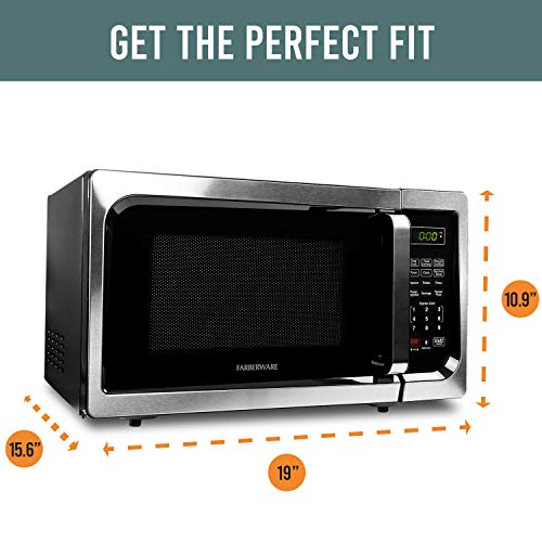 Farberware Countertop Microwave 900 Watts, 0.9 cu ft - Microwave Oven With LED Lighting and Child Lock - Perfect for Apartments & Proctor Silex 4 Slice Toaster with Extra Wide Slots for Bagels