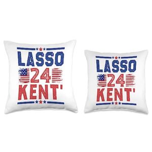 Lasso Kent' 24 Funny USA Flag 2024 Election Shirt Lasso Kent' 24 Funny 4th of July USA Flag Meme 2024 Election Throw Pillow, 16x16, Multicolor