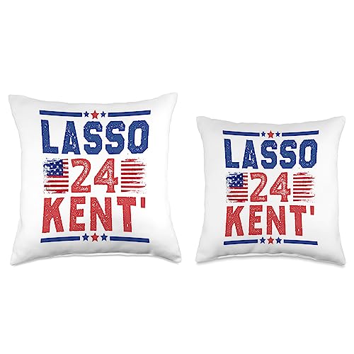 Lasso Kent' 24 Funny USA Flag 2024 Election Shirt Lasso Kent' 24 Funny 4th of July USA Flag Meme 2024 Election Throw Pillow, 16x16, Multicolor