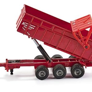 Massey Ferguson 8480 Dyna VT Tractor Red with Silver Top and Krampe Dump Trailer Red 1/87 (HO) Diecast Models by Siku SK1844