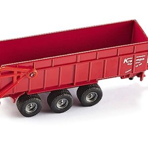 Massey Ferguson 8480 Dyna VT Tractor Red with Silver Top and Krampe Dump Trailer Red 1/87 (HO) Diecast Models by Siku SK1844