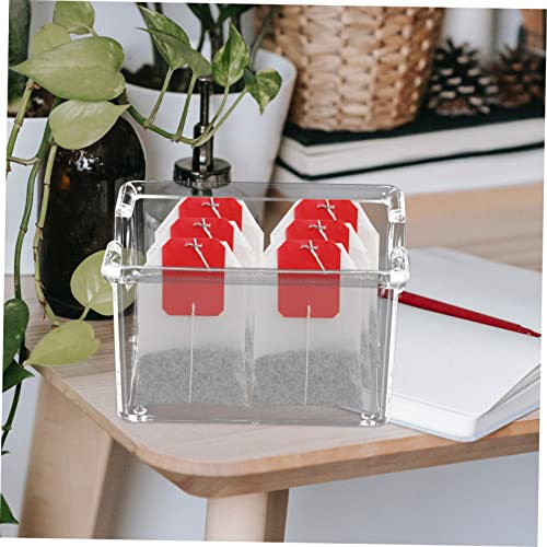 Hoement Tea Bag Storage Box Clear Organizer Bags Teabag Organizer Box Clear Organizer Box Condiment Packet Organizer Countertop Coffee Pod Box Sauce Packet Holder Tea Bag Organizer Office