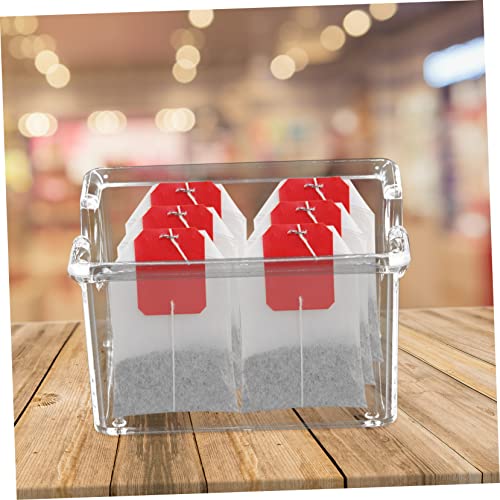 Hoement Tea Bag Storage Box Clear Organizer Bags Teabag Organizer Box Clear Organizer Box Condiment Packet Organizer Countertop Coffee Pod Box Sauce Packet Holder Tea Bag Organizer Office