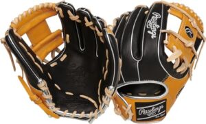 rawlings | heart of the hide r2g baseball glove | right hand throw | 11.5" - pro i-web | black/tan