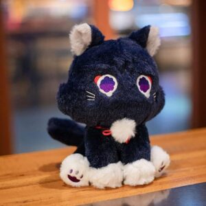 8.6inch Genshin Impact Cat plush Toy,Wanderer Cat Plush Stuffed Animal Plushies,Cute Genshin Impact Scaramouche Cat Plush Doll Stuffed Toy,Soft Scara Cat Plush Pillow for Kids Plush Figure Gift