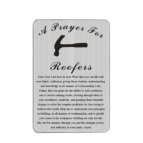 KEYCHIN Roofer's Prayer Wallet Insert Card Roofing Contractor Gifts Roof Installation Jewelr Roofer Gifts For Dad Builder Carpenter (Roofer Card)