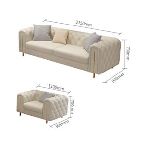 JFGJL Living Room Fabric Post- Fabric Leather Single Three-Person Sofa Combination