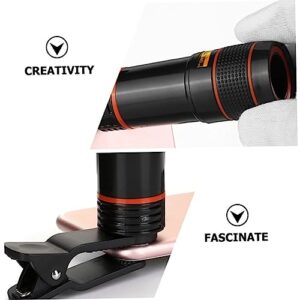 Camera Lenses 2pcs Phone Lens Telephoto Lens Camera Lens Macro Camera Lens Phone Lens with Clamp Clip on Phone Lens Intelligent Macro Lens Cell Phone Travel Abs Black